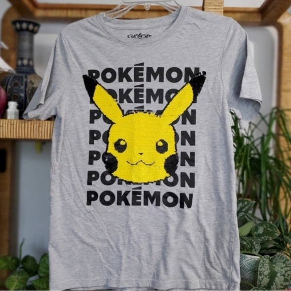 Pokémon | Shirts & Tops | Pokemon Pikachu Sequin Short Sleeves Tee Xl ...